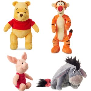 disney store original winnie the pooh mini bean plush doll set - tigger, eeyore, piglet and pooh