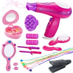 bettina vogue beauty hair salon fashion pretend play set with hairdryer, mirror, styling accessories