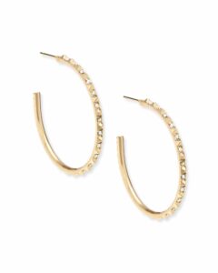 kendra scott veronica hoop earrings in gold iridescent crystal