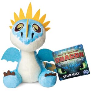 dreamworks dragons, stormfly 8" premium plush dragon, for kids aged 4 & up, multicolor