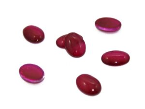 the design cart burgundy oval glass stones (12.5 mm x 25 mm) (5 pieces) - used for craft/home decoration, aquarium fillers/fish tank, garden decoration, vase fillers