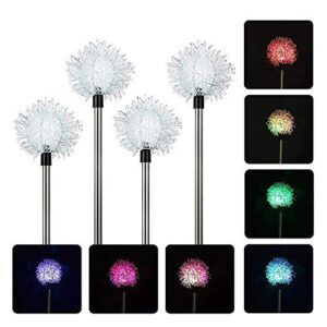 yiyayiyayo solar garden stake lights outdoor, waterproof multi-color changing led solar powered light/lamps with flowers, decorative art for garden/patio/yard/landscaping - as gift