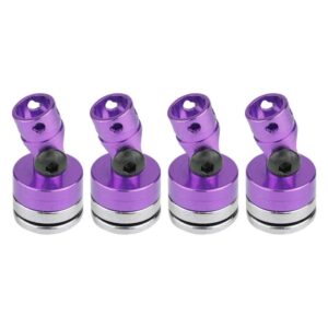 dilwe 4pcs body post mount, aluminum magnetic invisible body post mount for scx10 4wd 1:10 rc car(purple)