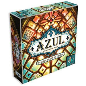 azul stained glass of sintra board game expansion - craft colorful window panes. tile-placement strategy game for kids and adults, ages 8+, 2-4 players, 30-45 minute playtime, made by plan b games