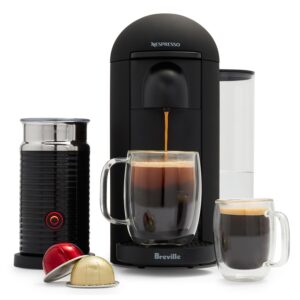 nespresso bnv455mtb vertuoplus espresso machine with aeroccino by breville, matte black