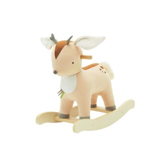 labebe 【new】 baby rocking horse plush, male fawn rocker toy for child 1-3 years, rocking horse/fawn rocking horse/deer rocker/reindeer rocking horse/riding horse/stuffed animal rocker (no music)