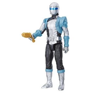 power rangers beast morphers silver ranger 12-inch action figure toy with accessory, inspired by the tv show