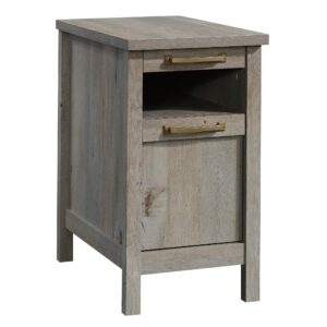 sauder cannery bridge narrow side, nightstand, end table, l: 14.37" x w: 22.44" x h: 25.83", mystic oak