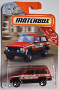 matchbox rescue series, burnt orange jeep cherokee police 12/20