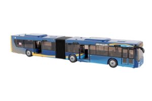 daron mta new york city bus 16" articulated bus rt8571 toy, blue , brown