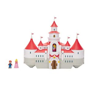 the super mario bros. movie – mushroom kingdom castle playset with mini 1.25” mario and princess peach figures