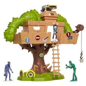 the last kids on earth - tree house of awesomeness playset, includes exclusive jack action figure & 2 zombies