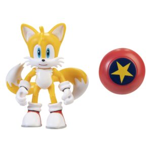 sonic the hedgehog 4-inch action figure modern tails with star spring collectible toy