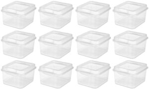 sterilite plastic fliptop latching storage box, clear (12 pack) 18038612