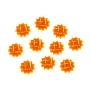 litko +1 power tokens compatible with keyforge card game, fluorescent orange (10)