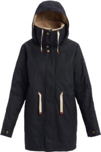 burton womens hazelton jacket, true black, small