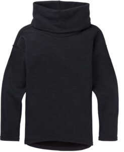 burton womens ellmore pullover, true black heather new, x-small