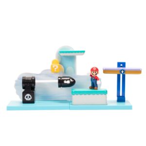 super mario nintendo 2.5" action figure switchback hill playset with 3 interactive interchangeable pieces