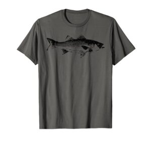 striper fishing shirt // striped bass lucky fishing t-shirt t-shirt