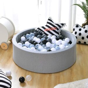 triclicks deluxe kids ball pit kiddie balls pool soft baby playpen indoor outdoor - ideal gift play toy for children toddler boys girls (grey)