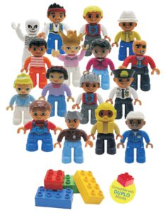 kids toys people figures for kids - preschool toys building blocks people set for kids - compatible with major brands building blocks for toddlers 1-6 - stem building toys - (16 toy figures people)