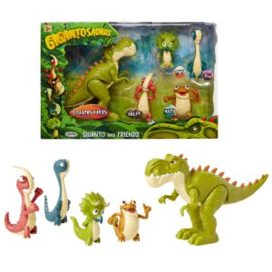 gigantosaurus figures giganto & friends toy action figures, includes: giganto, mazu, bill, tiny & rocky – articulated characters range from 2.5-5.5" tall