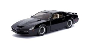 jada toys knight rider k.i.t.t. 1982 pontiac firebird die-cast car with light up feature, 1: 24 scale vehicle, black