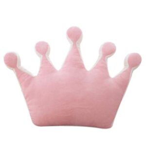 nunubee short plush crown shaped princess throw pillows for fluffy plush stuffed decoration 16.5 inch / 42 cm - pink pentagonal crowngift kids room decoration 16.5 inch / 42 cm - pink pentagonal crown