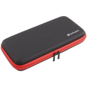 verbatim carrying case for use with nintendo switch and nintendo switch lite consoles – black/red