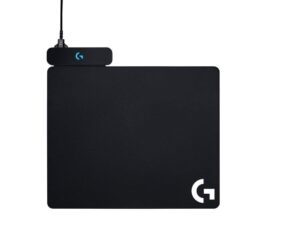 logitechg powerplay wireless charging mouse pad, compatible with g pro/ g903/ g703/ g502 lightspeed gaming mice - black (renewed)