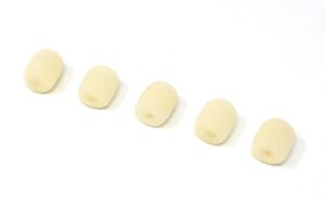 j&p 5 pcs mini beige foam cover windscreen for headset lapel microphones