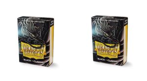 2 packs dragon shield classic mini japanese black 60 ct card sleeves value bundle! …