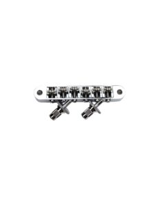 guyker guitar roller saddle bridge - tune-o-matic bridges with post hole 4.2mm replacement compatible with gibson les paul lp sg 6 string electric guitar bm015 (chrome)