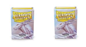 2 packs dragon shield matte white standard size 100 ct card sleeves value bundle! …