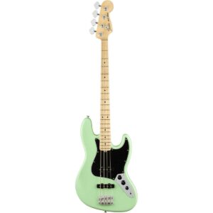 fender american performer jazz bass, satin surf green, maple fingerboard