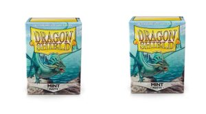 2 packs dragon shield matte mint standard size 100 ct card sleeves value bundle! …