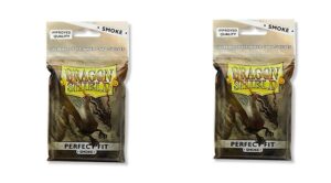 2 packs dragon shield inner sleeve smoke standard size 100 ct card sleeves individual pack