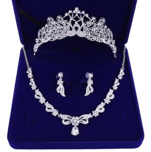 wedding sets for women bling bride hair accessories tiaras earrings necklace wedding jewelry sets a