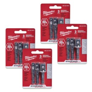 milwaukee elec tool 48-32-5033 3 piece 1/4" he x adapter set (4)