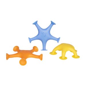 ubbi starfish stretch and suction bath toys, baby bath accessory, water toys for toddler bath time, fun baby water toys, set of 3