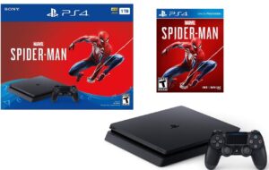 newest released sony playstation 4 1tb marvel's spider-man bundle: playstation 4 1tb jet black console, marvel's spider-man, dualshock 4 wireless controller, choose favorite game and accessories