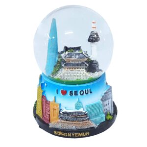 seoul sky lotte tower snow globe small size snowdome korea miniature building snowglobe