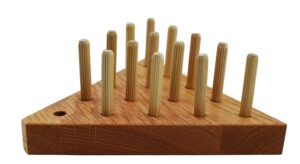 solid oak wooden peg game tricky triangle by cauff