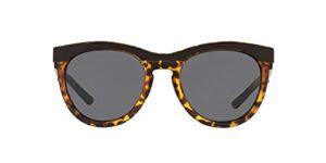 native eyewear women's la reina polarized round sunglasses, black/tortoise/gray, 47 mm