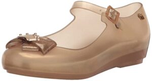 mini melissa girls flat sandals, beige, 4 big kid