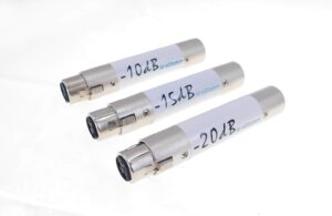 3 pack procraft inline attenuators xlr female to male adaptor-10-15-20db pad