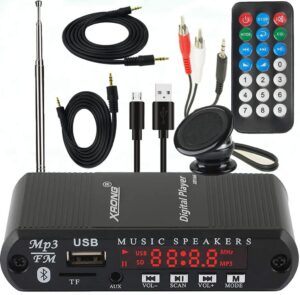 bluetooth audio receiver fm radio,mp3 digital player,led 4-digital display,sd card/usb playback 3.5mm audio output(black)