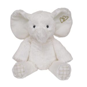 lambs & ivy signature jamboree plush elephant - marshmallow - gray, gold, white