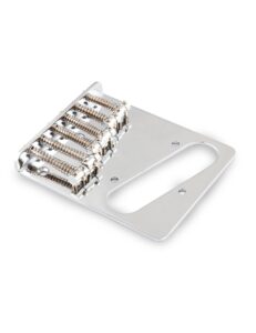 metallor guitar bridge vintage style top loader bridge 6 saddles compatible with tele telecaster style electric guitar parts replacement chrome.