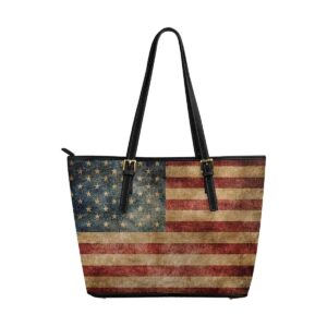 interestprint top handle satchel handbags shoulder bags tote bags purse american flag background